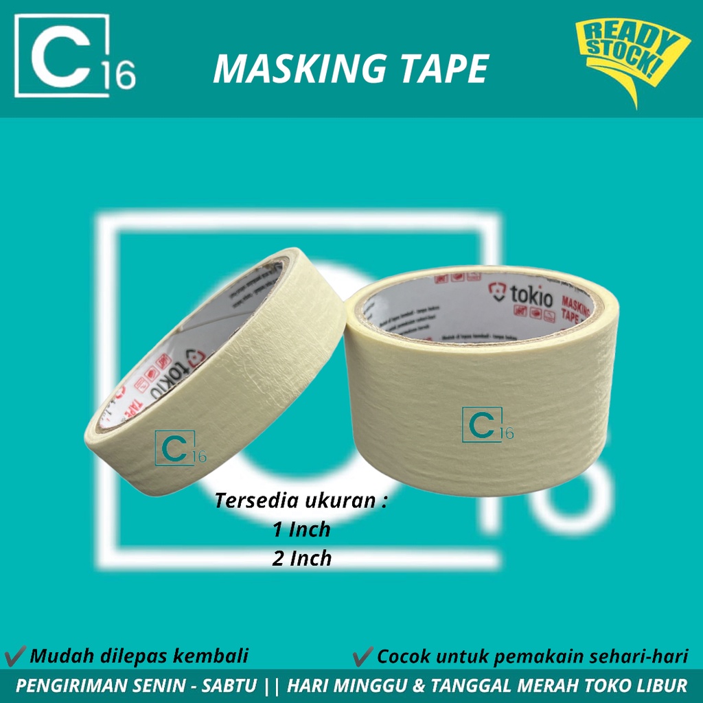 Paper Duct Tape Masking Tape 1 Inch 2 Inch (12 Yards) Per Roll | Shopee ...