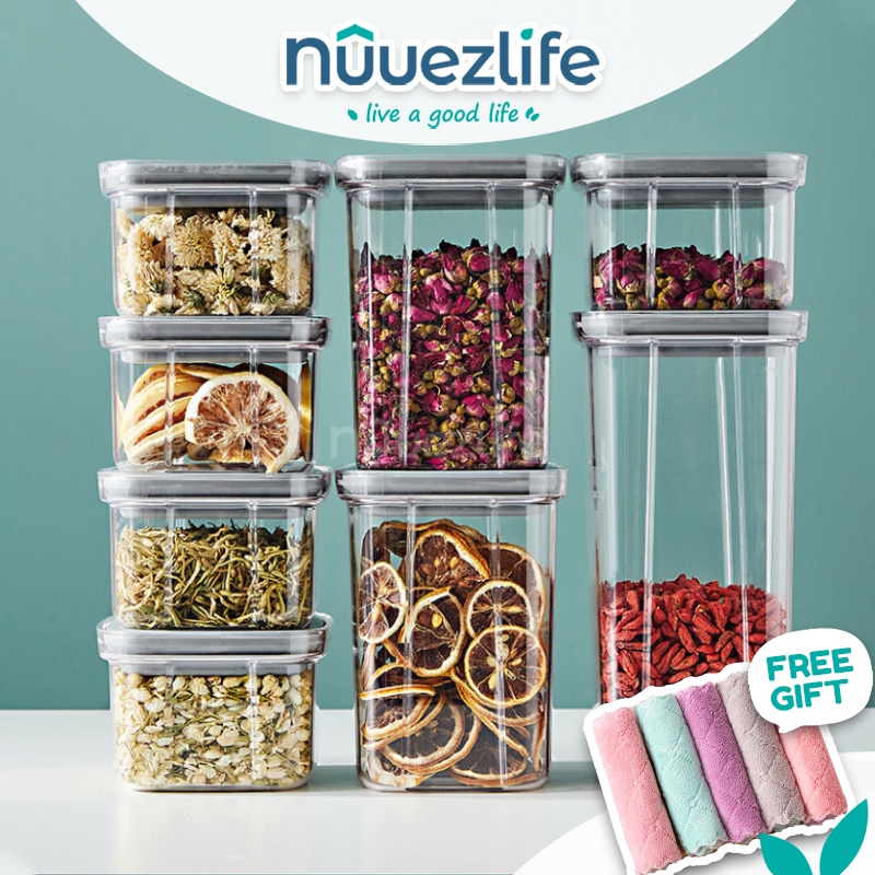 Airtight Twist Food Storage Container Transparent Easy Lock Stackable ...