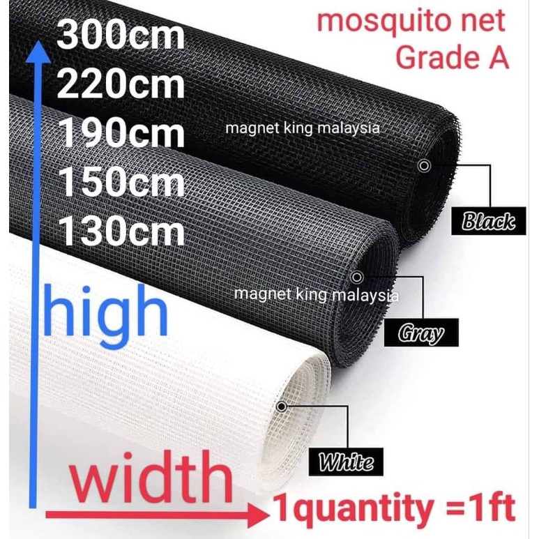 grade A+ Mosquito Net Insert Screen 130cm 150cm 190cm 220cm 300cm 蚊网防虫 | Shopee Malaysia