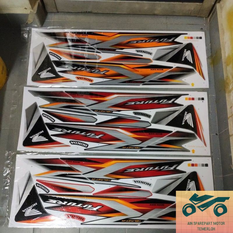 stiker sticker body stripe cover set (2) honda future125 future 125 by ...
