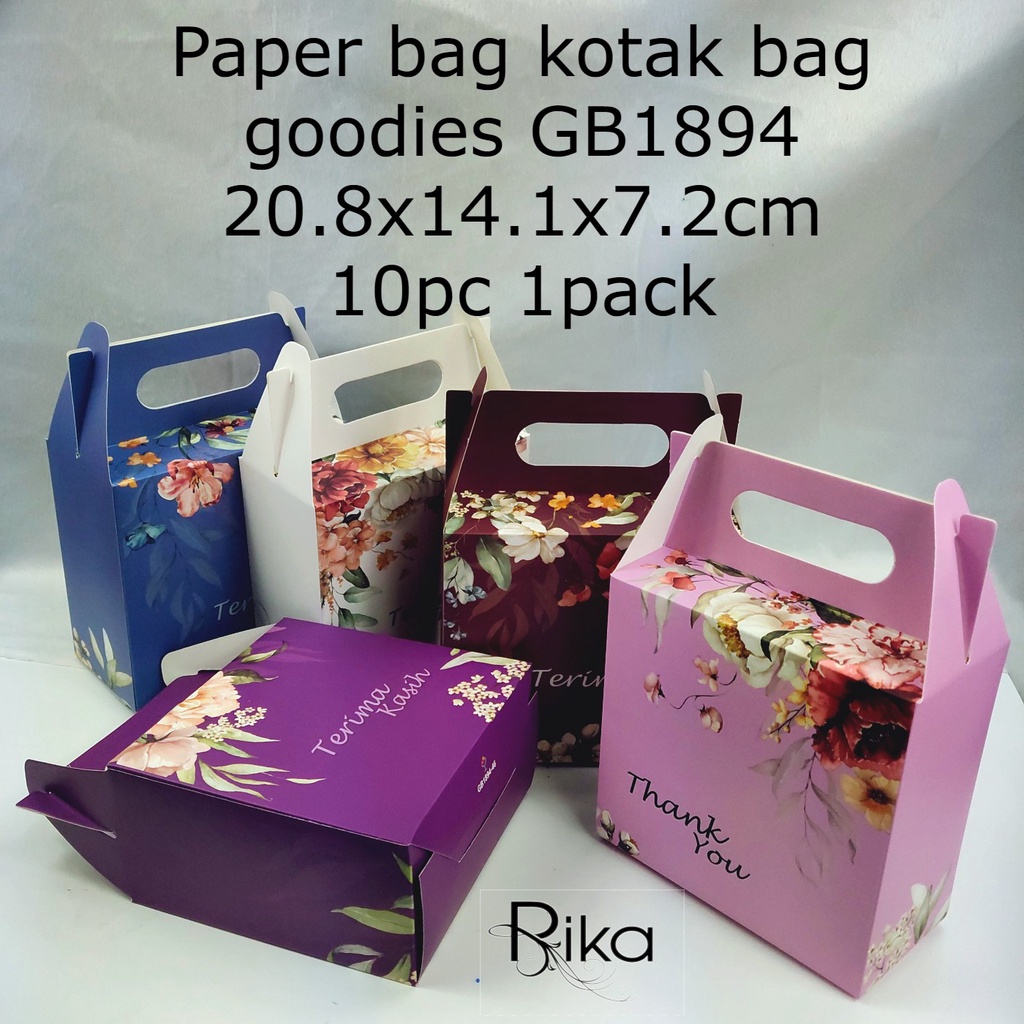 Paper bag kotak bag goodies GB1894 K108C-M 10pc 1pack | Shopee Malaysia