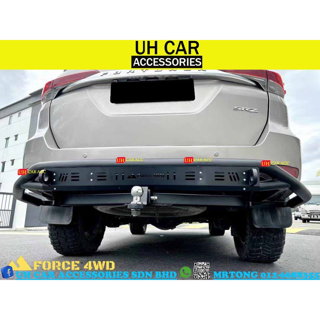 TOYOTA FORTUNER 2016-2022 FORCE REAR BUMPER BULL BAR NUDGE TOWING BAR ...