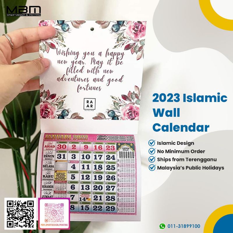 Kalendar Dinding saiz Besar XL kalendar Islamik 2023 (Custom Design Header) | Shopee Malaysia