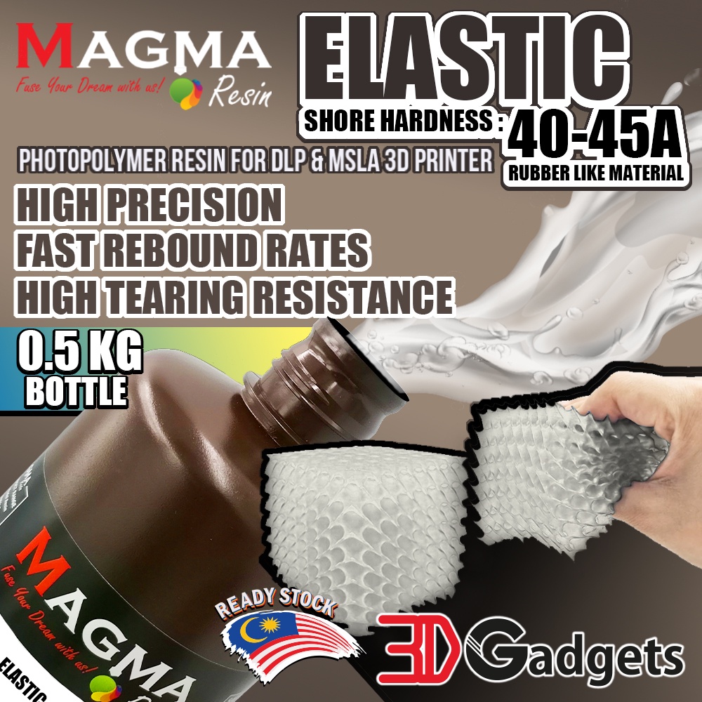 Magma Elastic Photopolymer Resin 500g - Transparent for 3D Printer ...