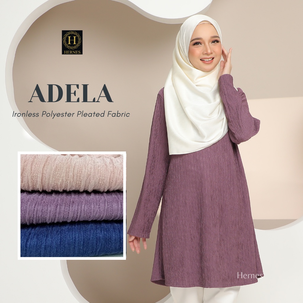 NEW BLOUSE ADELA NEW PLEATED IRONLESS PLEATED BLOUSE LABUH MUSLIMAH TAK ...