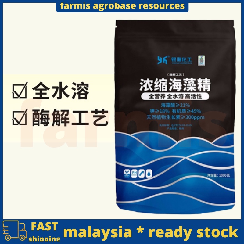 Seaweed Extract Fertilizer Powder 1kg Organic Fertilizer 海藻精 海藻肥料 浓缩海藻 ...