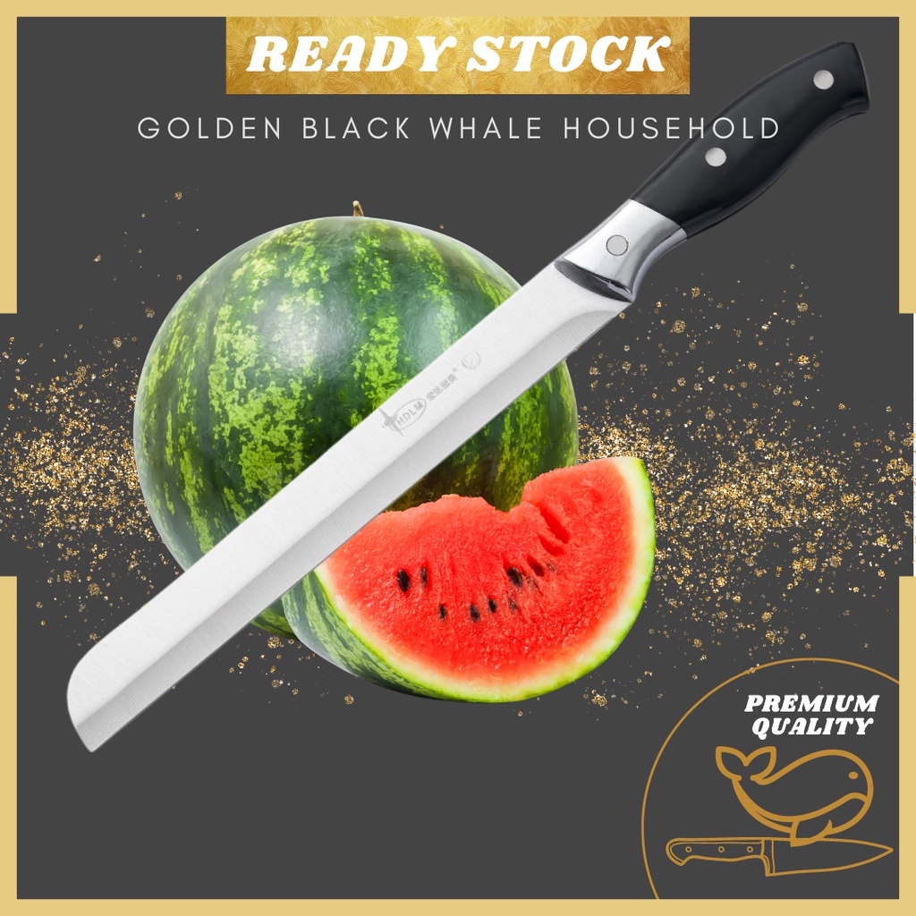 🚀READY STOCK🚀Stainless steel long fruit knife cut watermelon fruit knife kitchen long knife ...