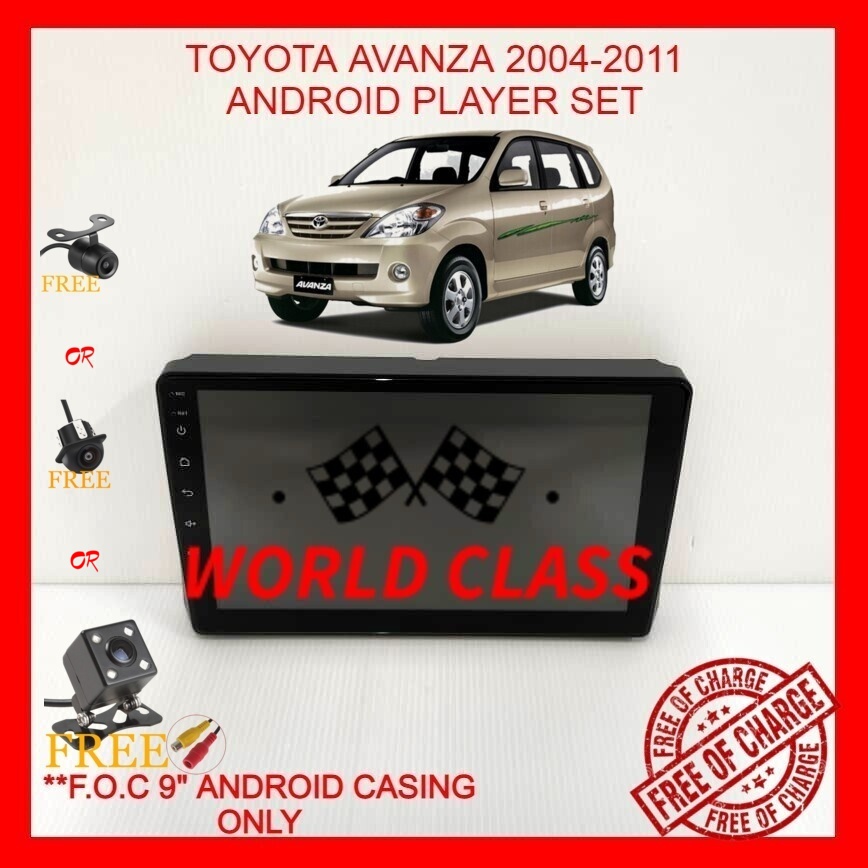 TOYOTA AVANZA 2004-2011 (SMALL) ANDROID 9" IPS PLAYER 2.5D WITH ( F.O.C ANDROID PLAYER CASING ...