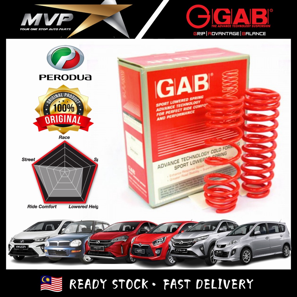Ready Stock ** ORIGINAL GAB SPORT SPRING PERODUA ALZA / KANCIL / KELISA ...