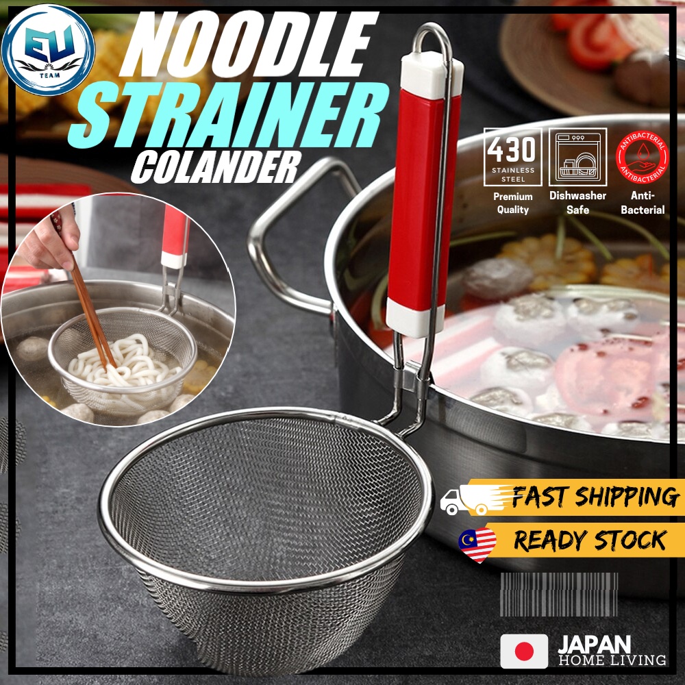 Stainless steel Hook Handle Noodle Strainer Colander Holes Steaming ...