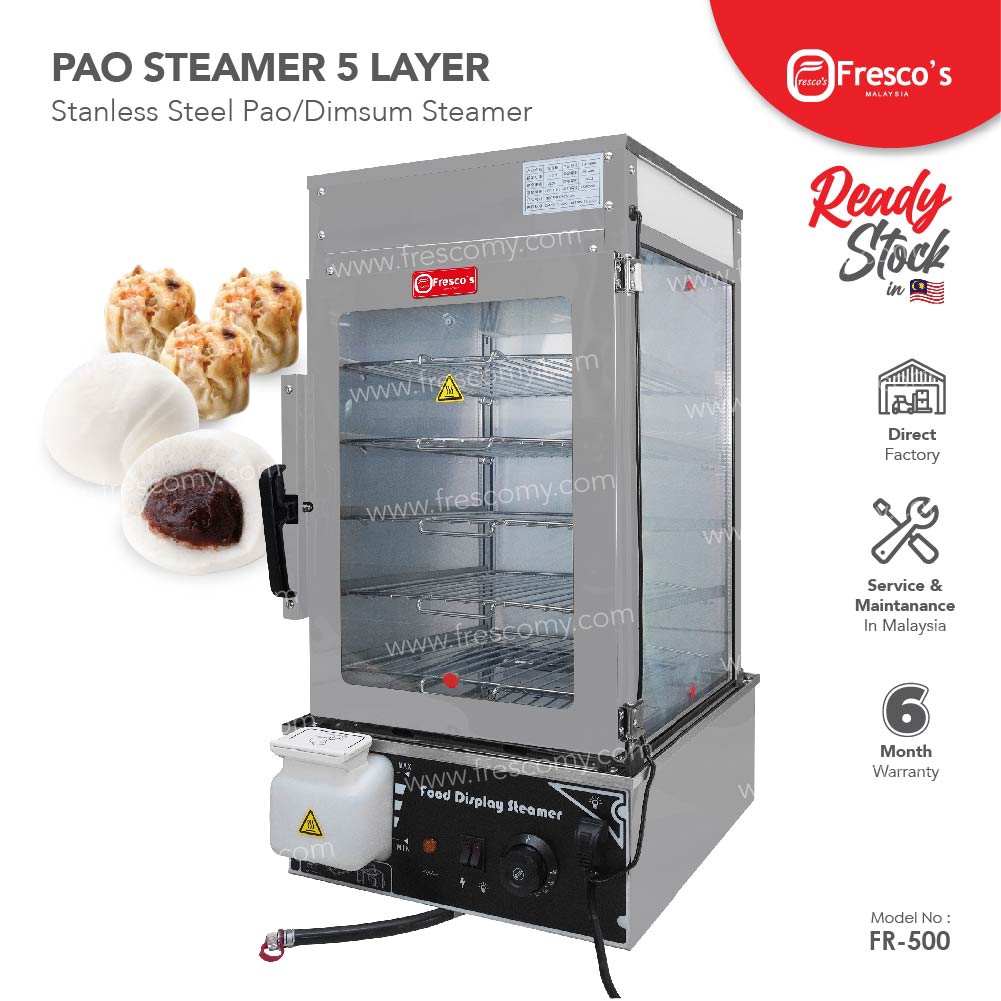 Pao Steamer 5 Layer Stainless Steel Fresco Dim Sum Steamer 1200w ...