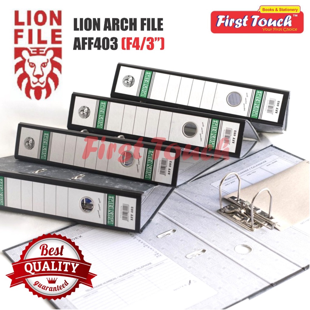 Lion Lever Arch File 3 Inch 403 F4 Fail Kulit Keras FOC Lion Sheet ...