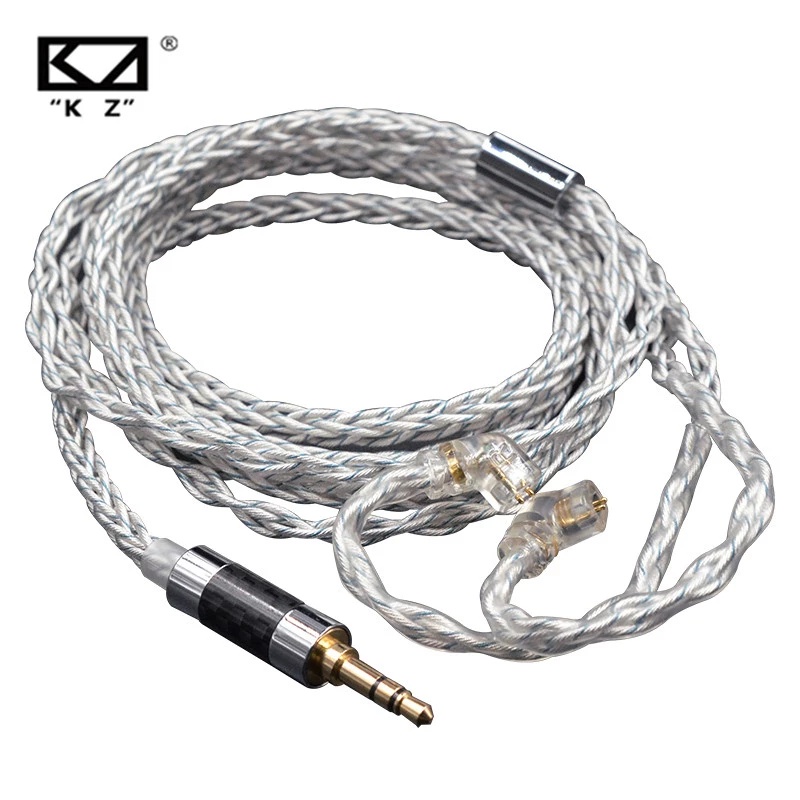 KZ 8 Core Silver Blue Hybrid 784 cores Silver plated Upgrade Cable ...