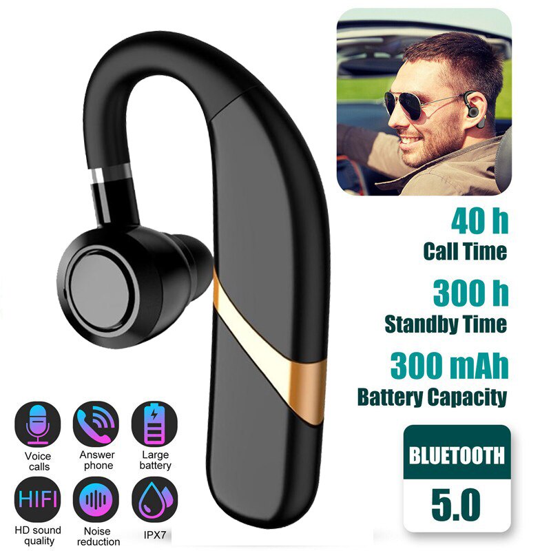 Wireless Bluetooth Earphone Earhook Business Single Headphone with ...
