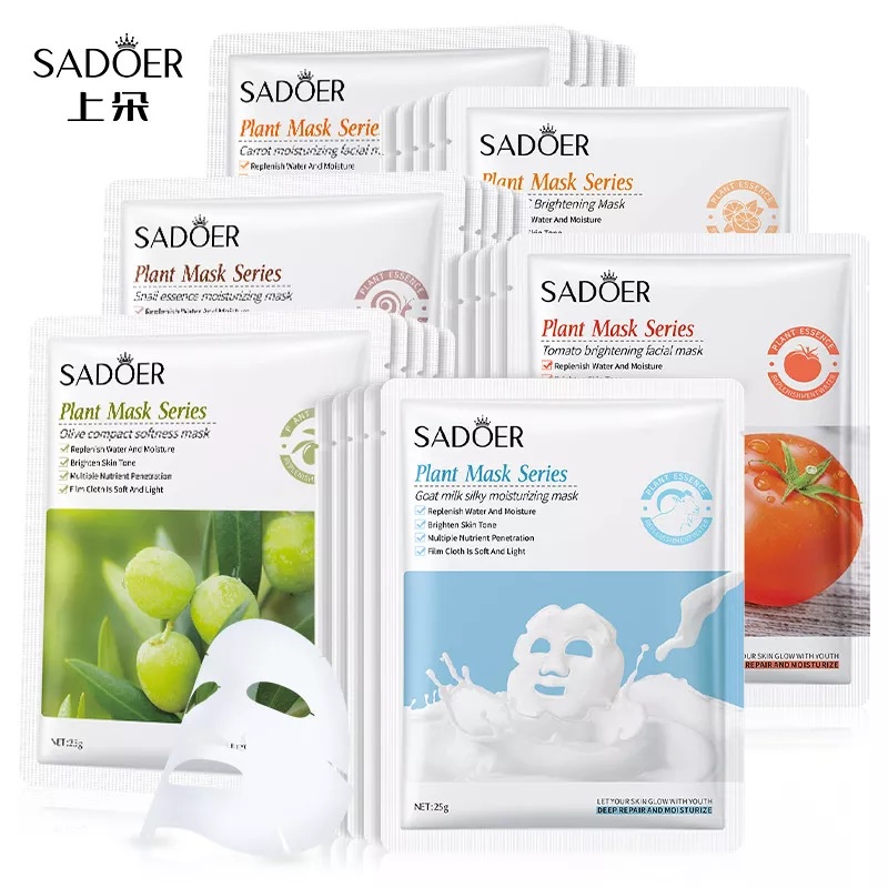 SADOER Fruit Plant Mask Series Natural Moisturizing Hydrating Brightening Facial Mask1pcs/25g ...