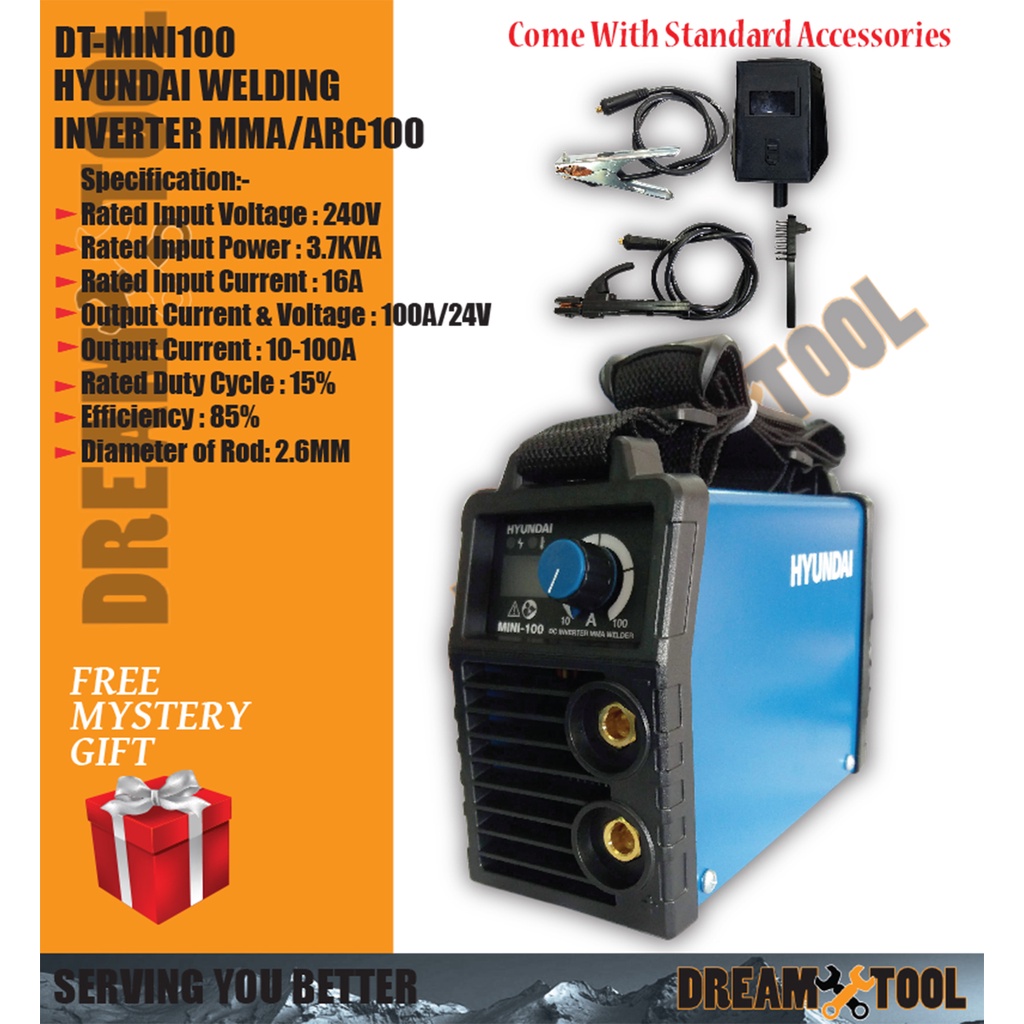 *MESIN WELDING* Hyundai Welding Inverter ARC / MMA100 DT-MINI-100 ...
