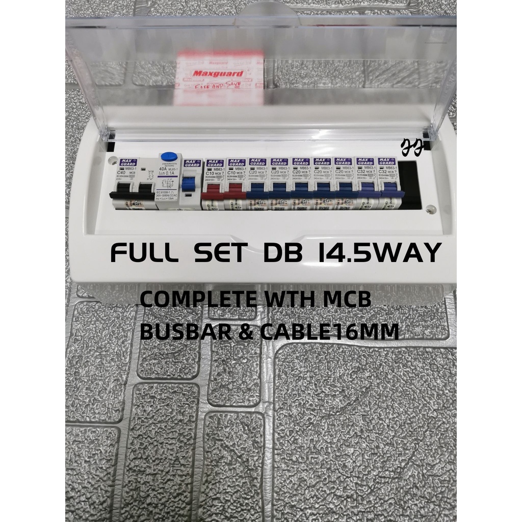 DB Box 14.5 way (Full Set) Maxguard or WYNEX Full Set DB Box with MCB ...