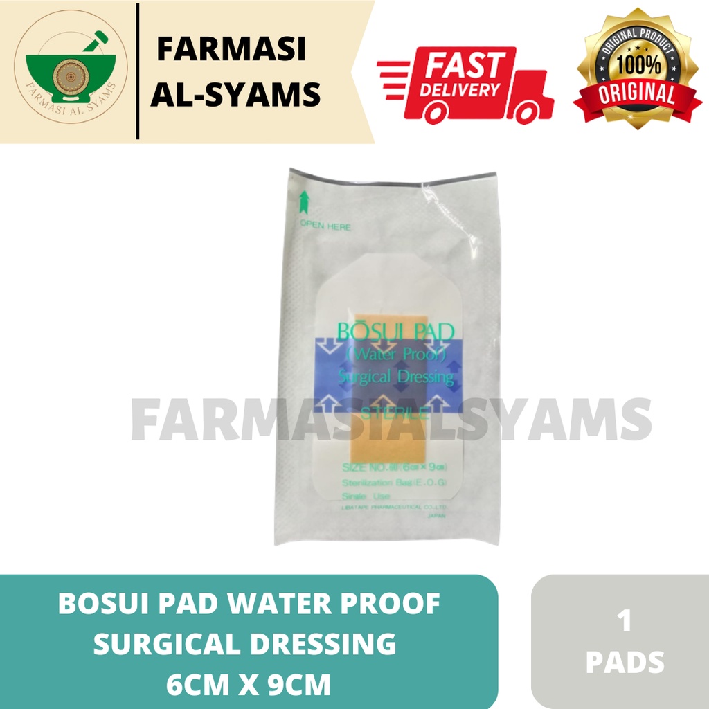 BOSUI PAD WATERPROOF SURGICAL DRESSING PLASTER 6cm X 9cm 1pcs | Shopee ...