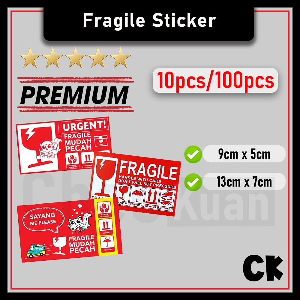 Fragile Sticker Handle With Care Mudah Pecah Warning Label ACEVE Cat ...