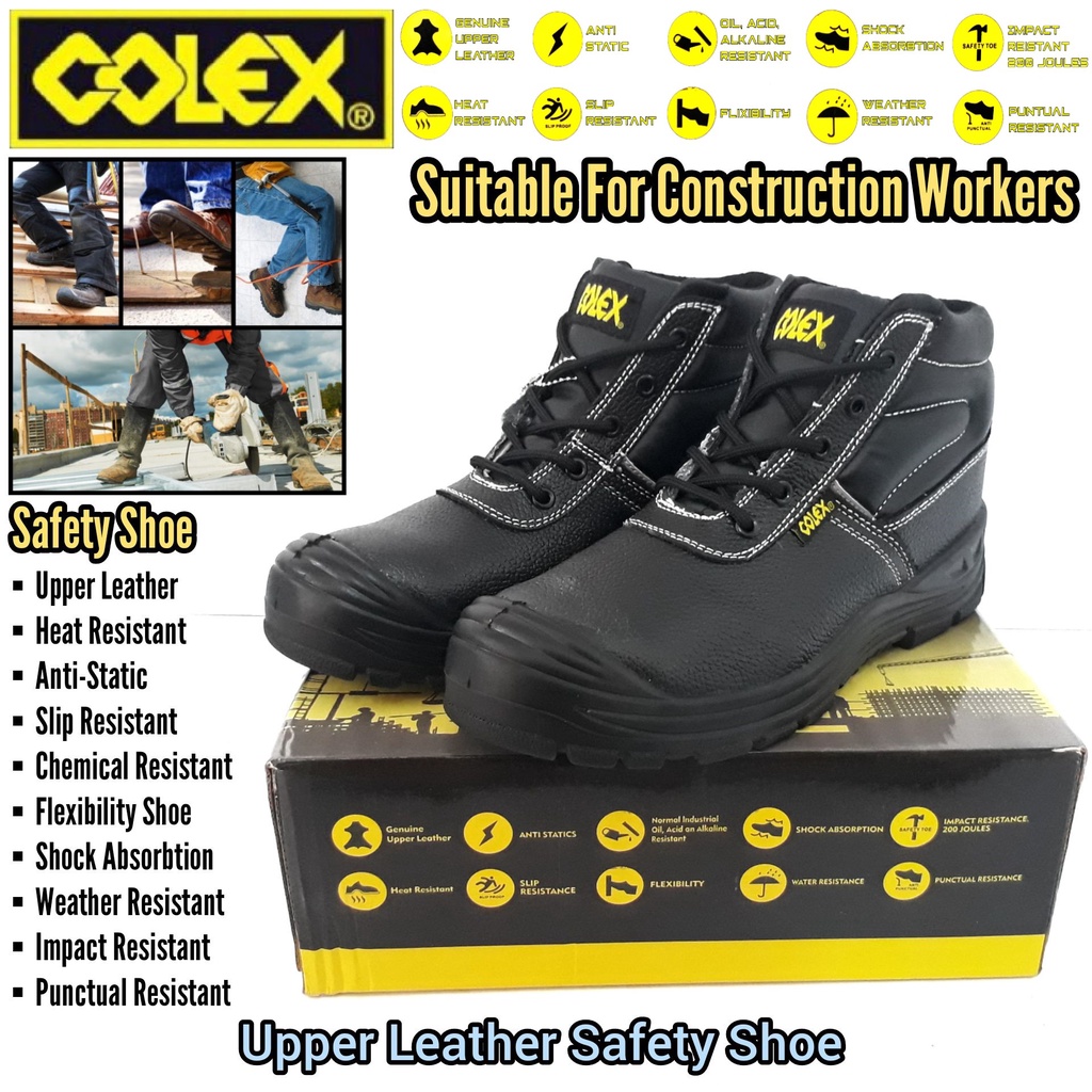 Colex Upper Leather Safety Shoe Boots For Construction , Factory ...