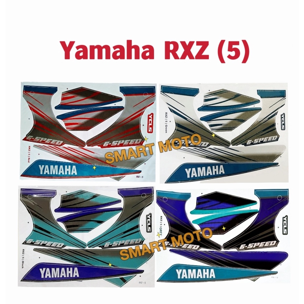 Yamaha RXZ RXZ135 (5) 6 Speed Body Stripe Body Sticker Red/Green/Black ...