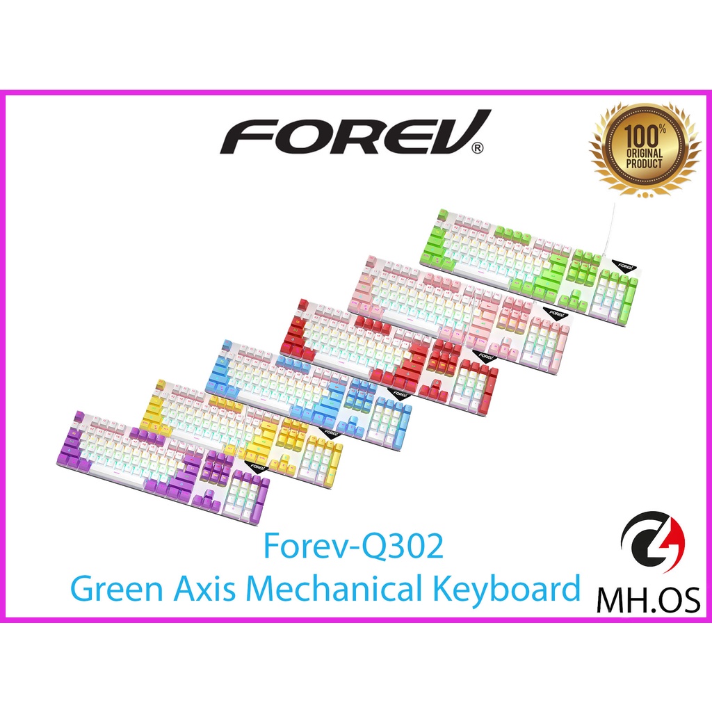 Forev Q302 Wired Mechanical Keyboard Gaming Green Switch Mechanical Keyboard With RGB Lighting ...