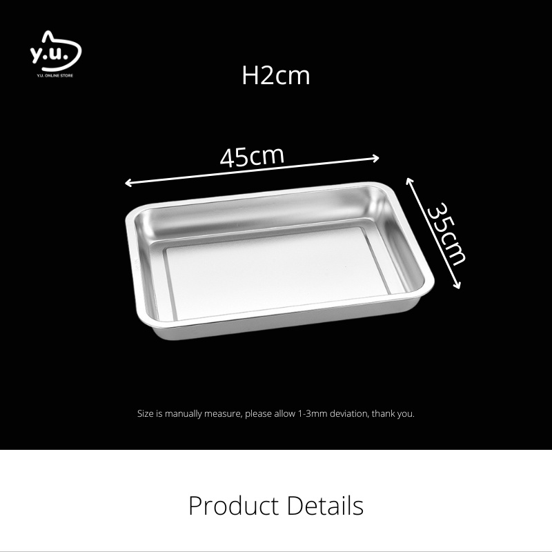 YU Ready Stock Stainless Steel Rectangule Tray with baking Rack ...