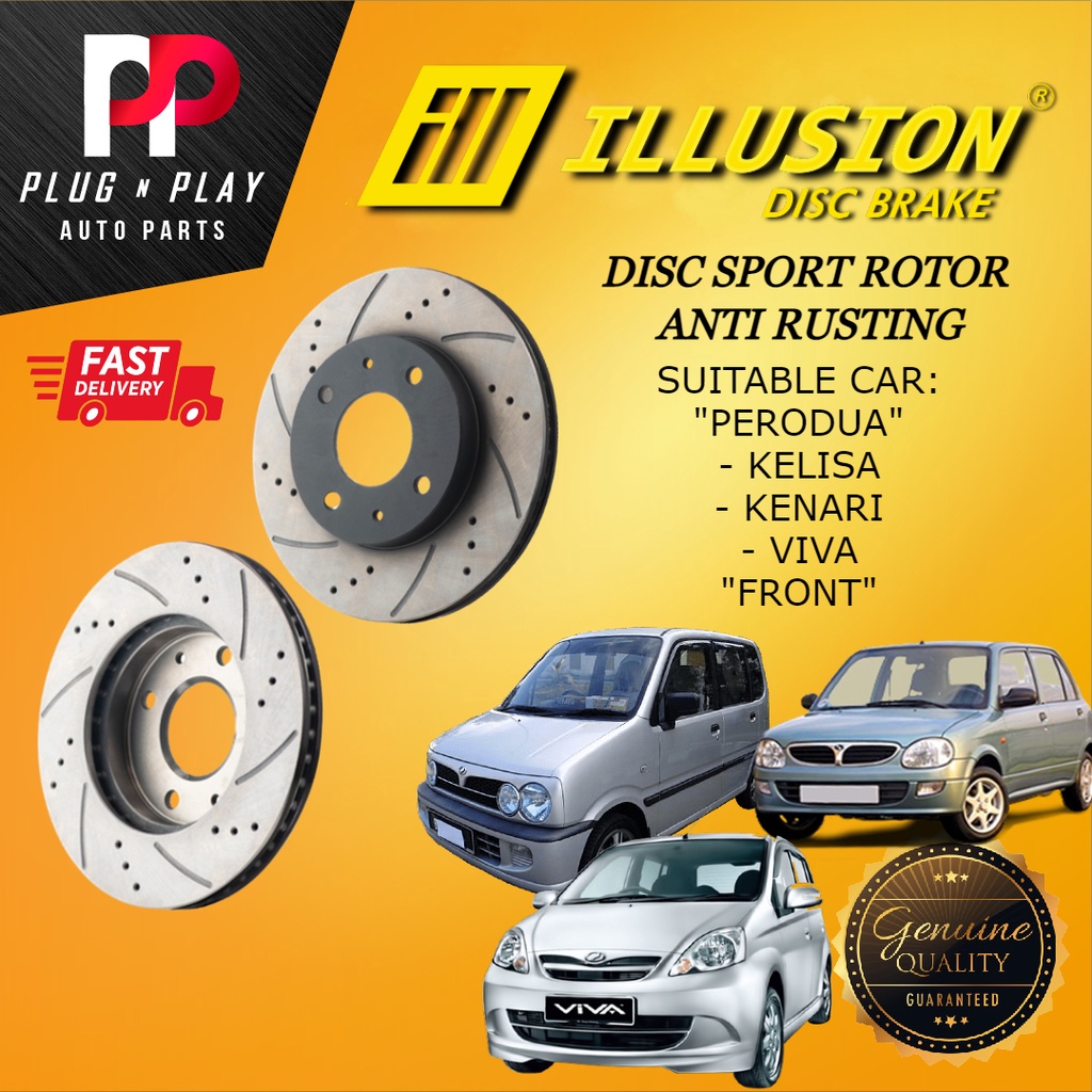 ILLUSION PERODUA VIVA , KELISA , KENARI FRONT (FW) DEPAN DISC ROTOR ...