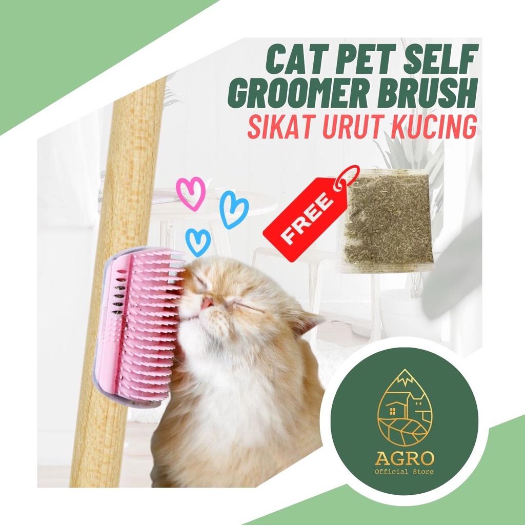 Pet Cat Wall Corner Self Groomer Massage Brush Fur Hair Groom Comb Dog ...