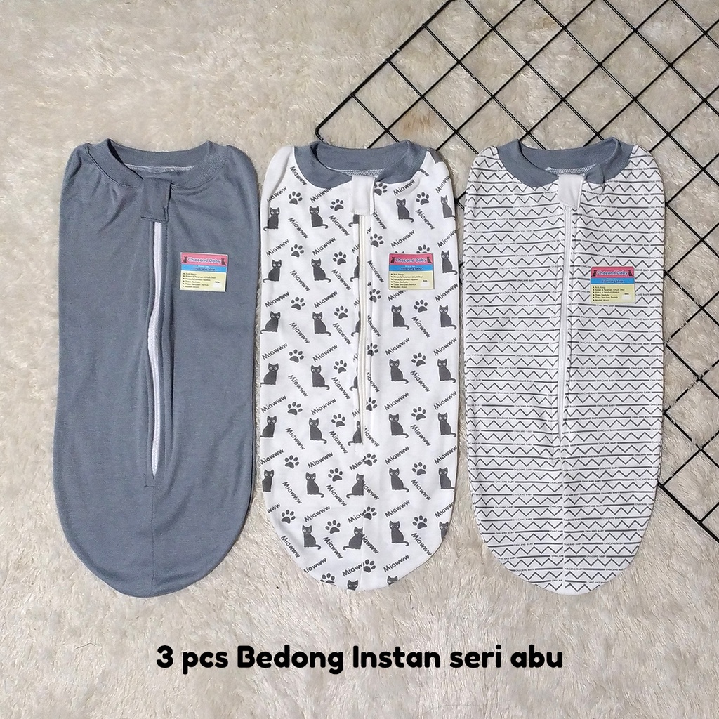 3pcs Instant Swaddle Gray Series Motif Instant Swaddle Newborn Baby ...