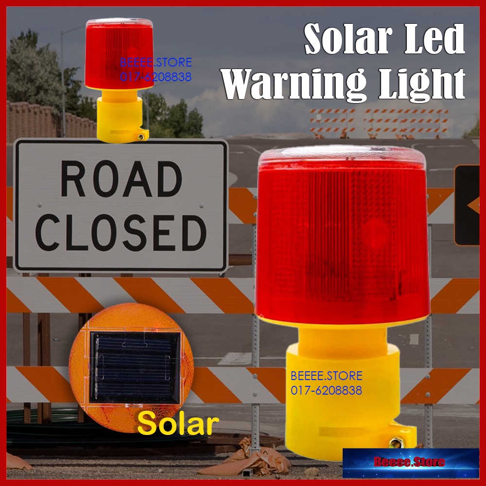 🔥 READY STOCK 🔥Solar Warning Signal Light 🚨Solar Powered Flashing LED ...