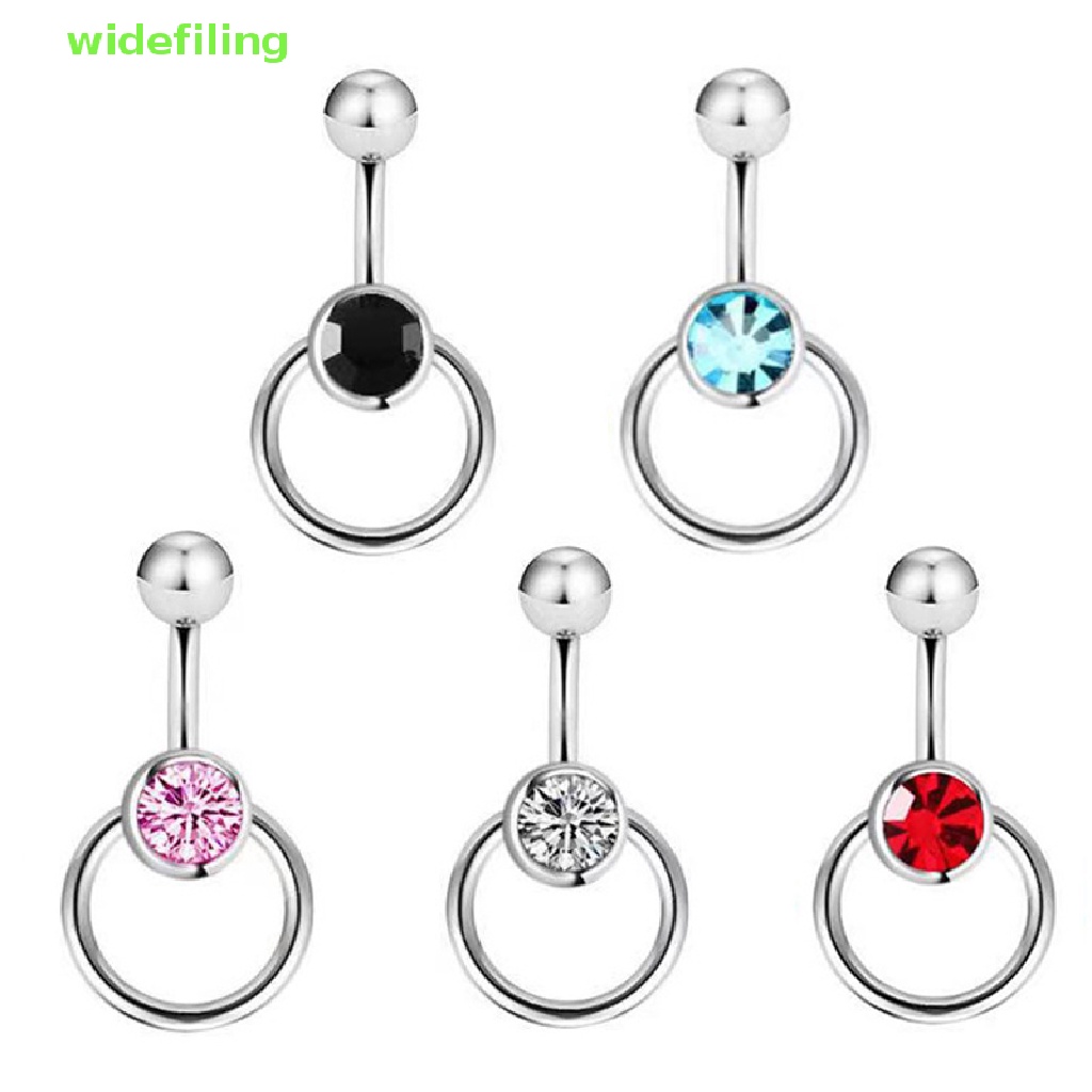 widefiling Stainless Steel Navel Sexy Belly Snap Ring Ball Circle Navel ...