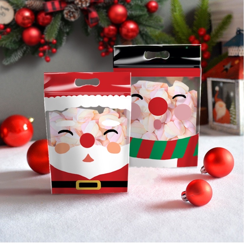 Christmas Santa Snowman Sweet Treat Handle Ziplock Bag 5 pcs | Shopee ...