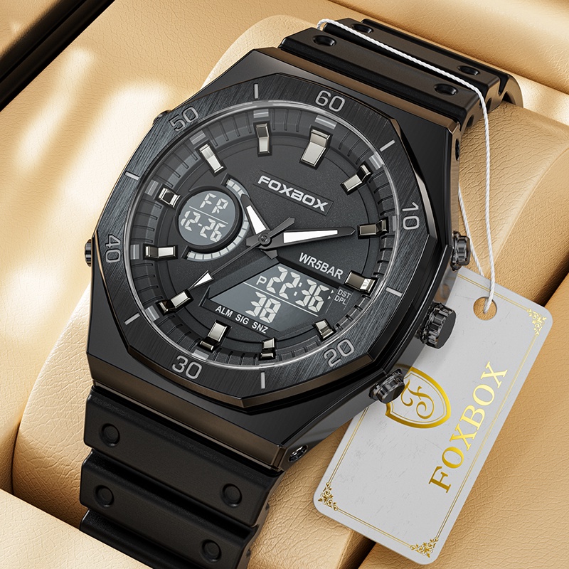 FOXBOX Men Digital Watch Sport Fashion Dual Display Casual 50M ...