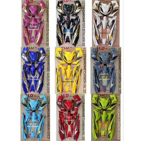 COVERSET HLD LC 135 V1/ lc135 V1/sticker crome/siap tampal sticker/set ...