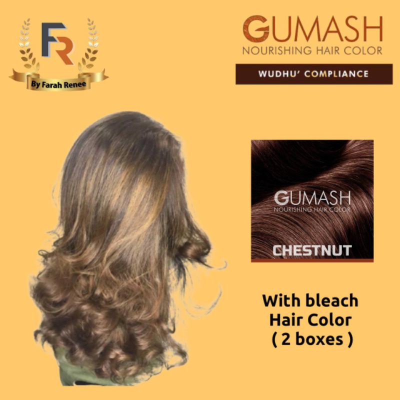 (GUMASH) PEWARNA RAMBUT PATUH SYARIAH CHESTNUT | Shopee Malaysia