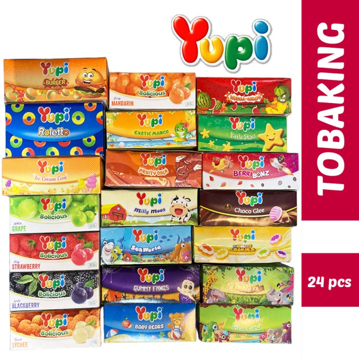 Yupi Candy Jelly Box Contains 24 Burger Bolicious Marshmallow Dino Bear ...