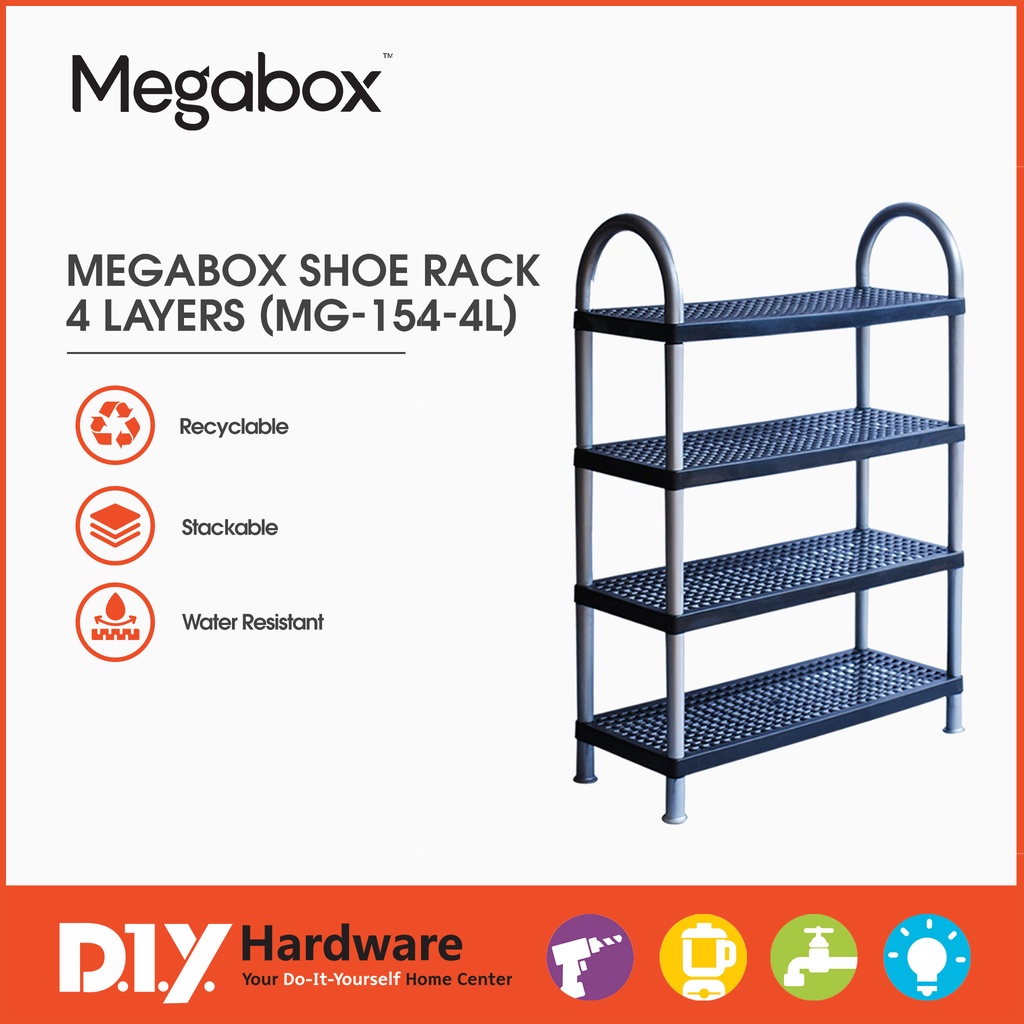 Megabox Shoe Rack 4 Layers (Mg-154-4L) | Shopee Malaysia