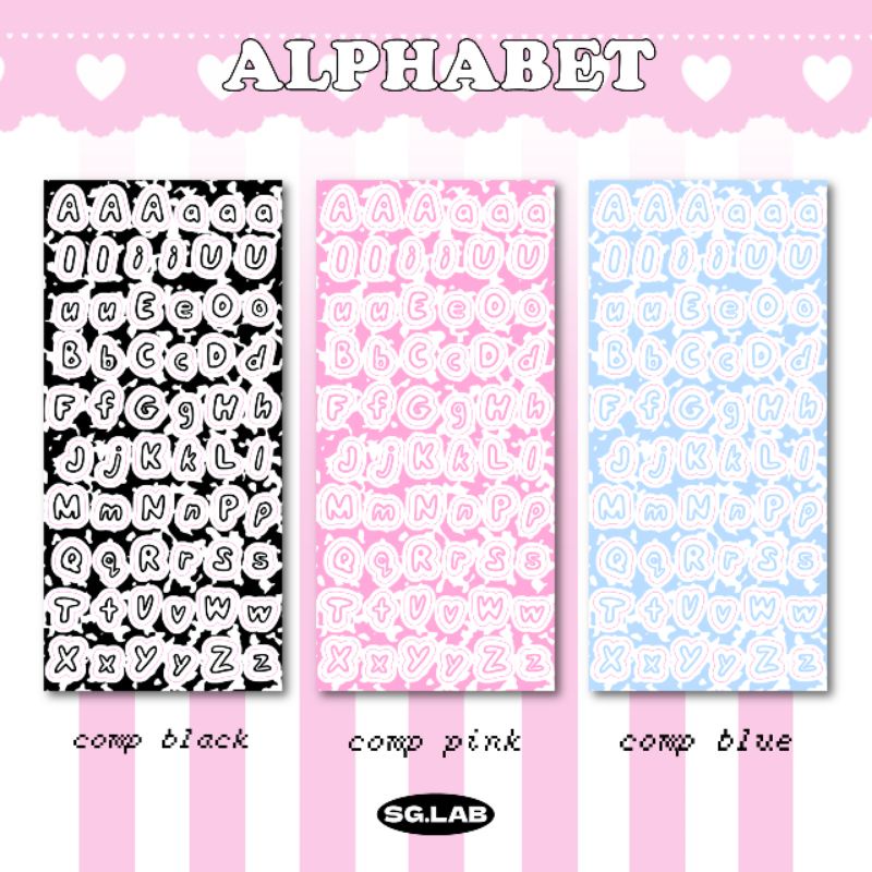 [studio0g] Compositions ALPHARAND alphabet abc deco sticker | Shopee ...