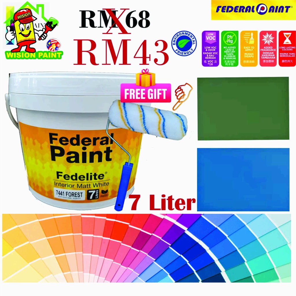 7 Liter 7L 7liter Federal Paint Fedelite Plus interior emulsion paint ...