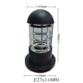 PVC Outdoor Pillar Lamp Gate Lamp Lampu Pagar Plastic Lampu Halaman ...
