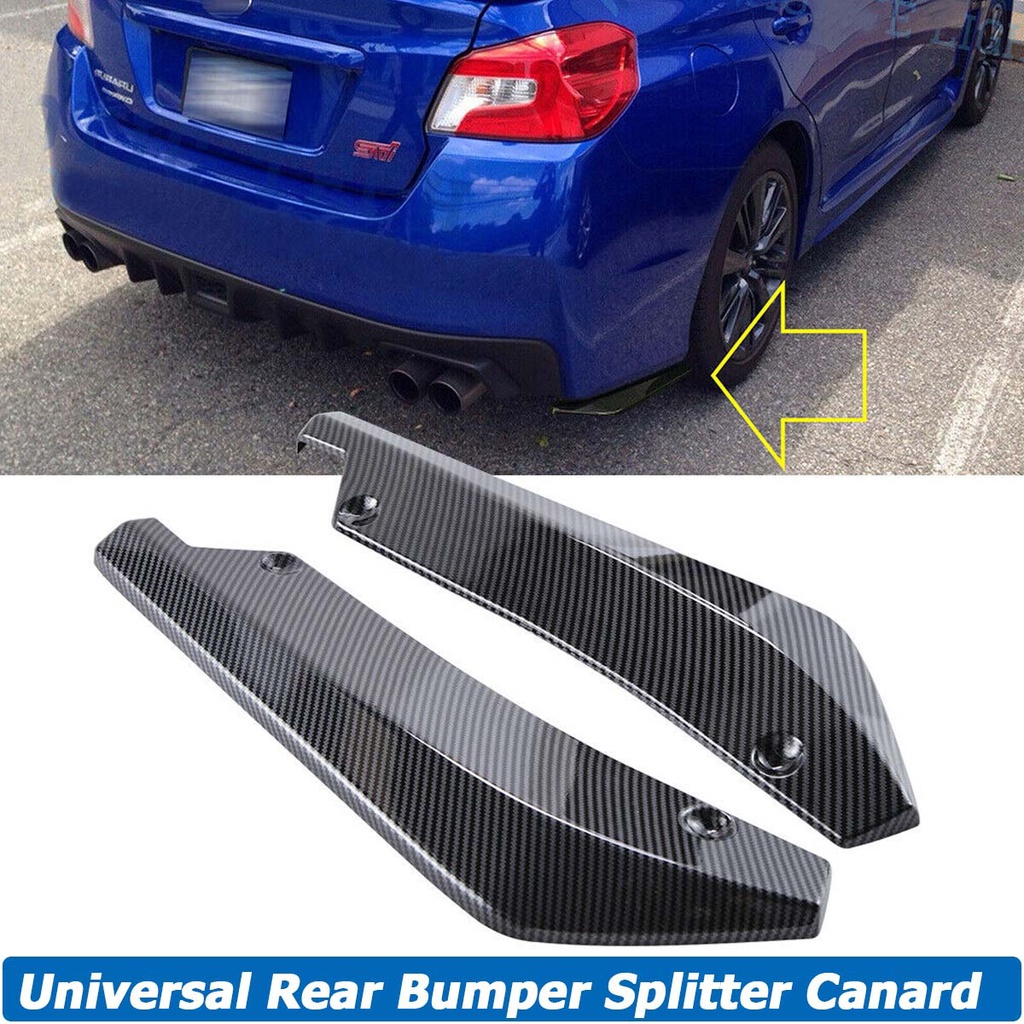 40cm Rear Bumper Diffuser Splitter Cover Side Canards Lips Trim Sticker ...