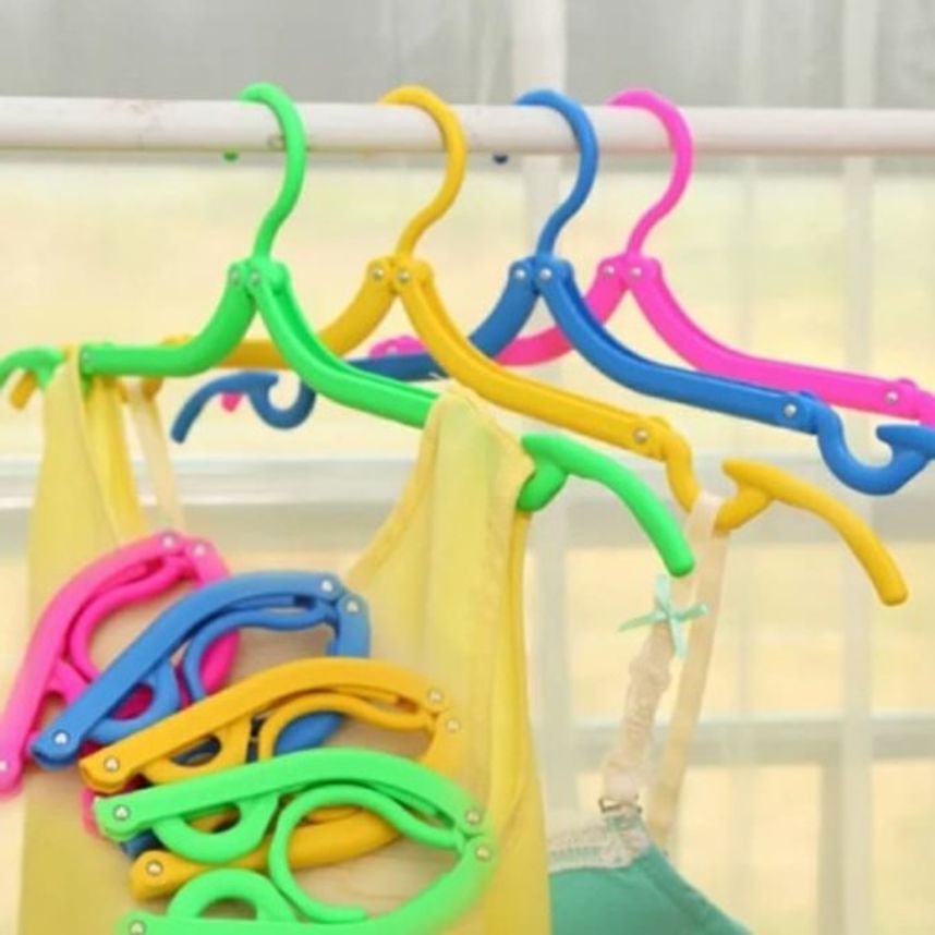 12 PCS Travel Hangers Folding Hangers Portable Clothes Hangers Foldable ...