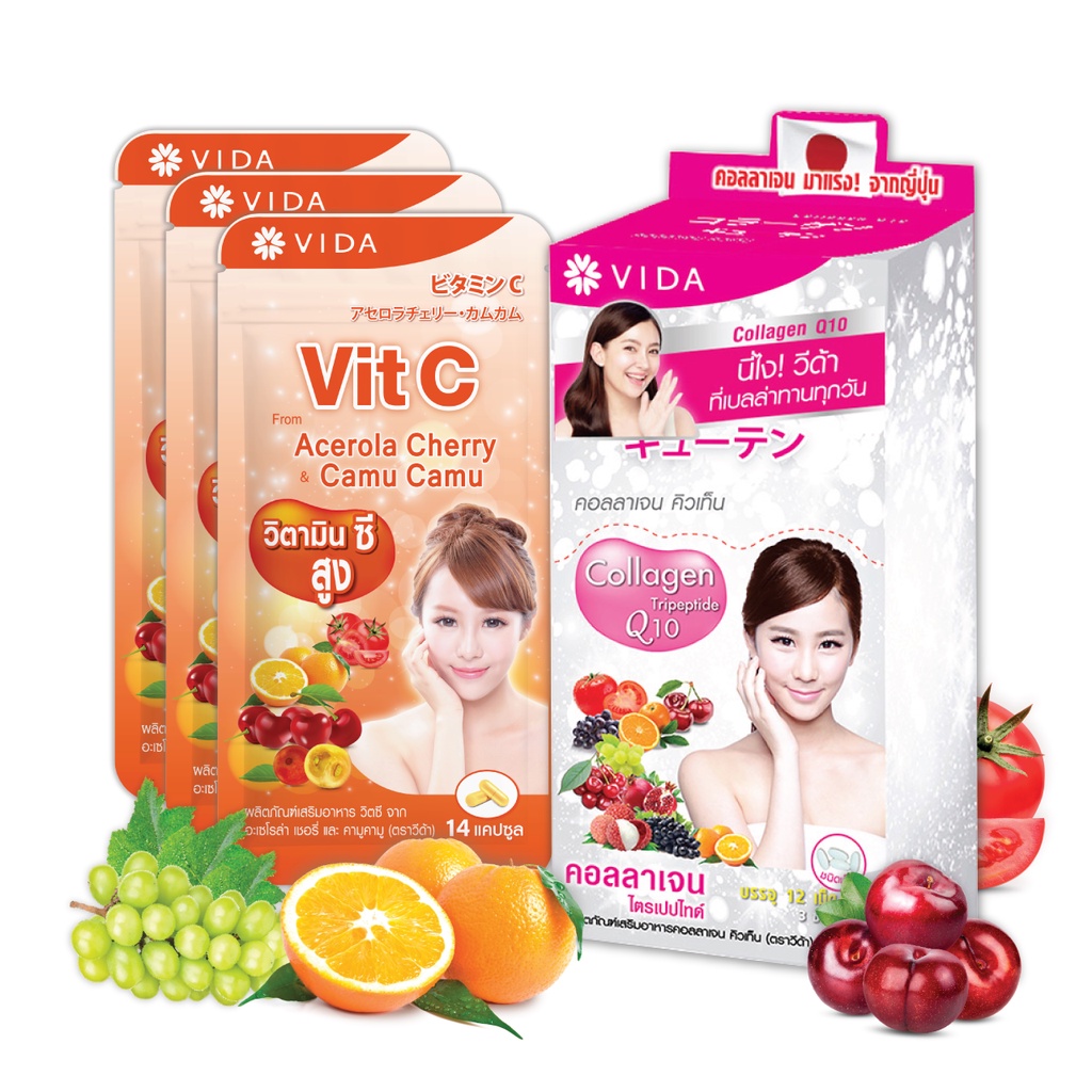 [2nd Set Medium] Vida Collagen Q10 12 Tablets 3 Sac.x Vit C From ...