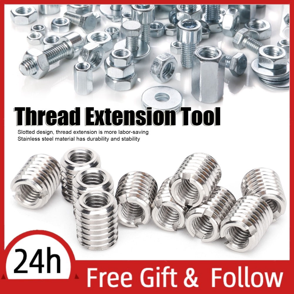 Super 10Pcs Insert Nut Reducing Repairing M6x1.0 Female and M10x1.5 ...