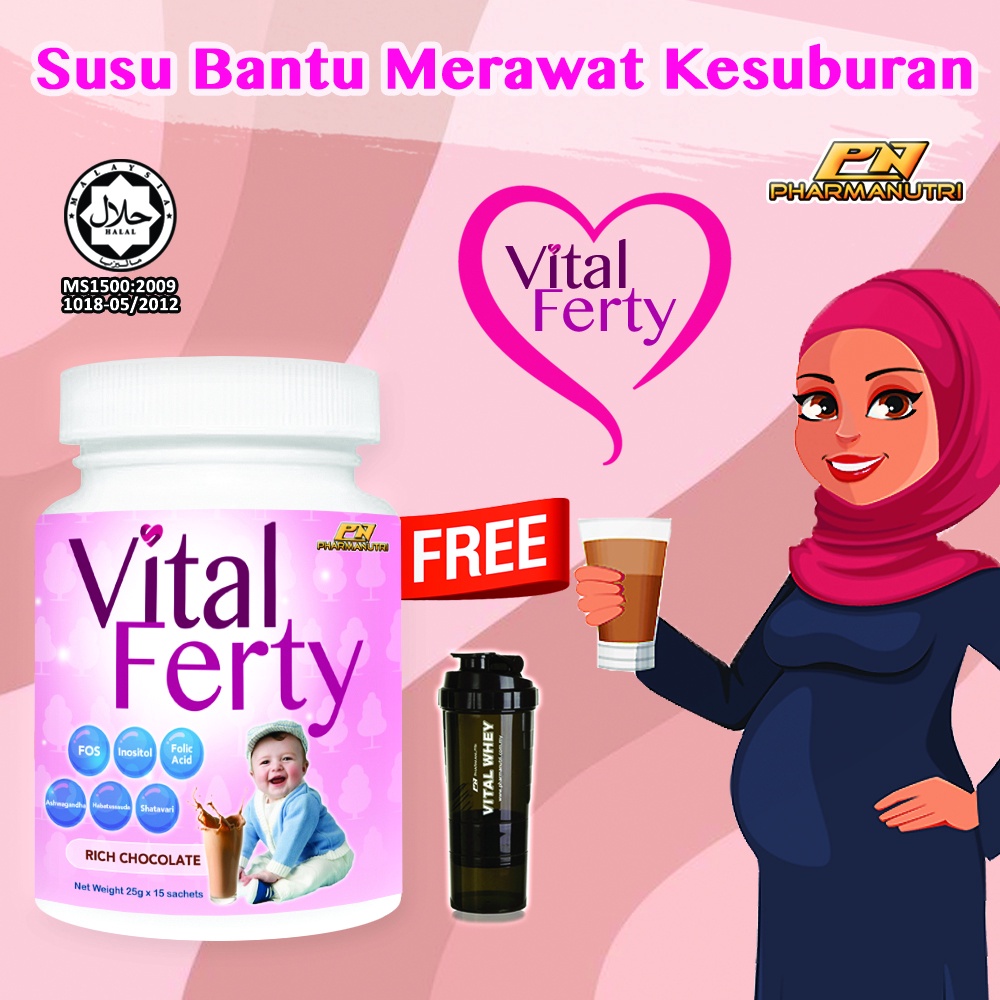 Vital Ferty Susu Ikhtiar Hamil 15 Sac| Subur Rahim | Maternity | Mengandung | Buah Zuriat ...