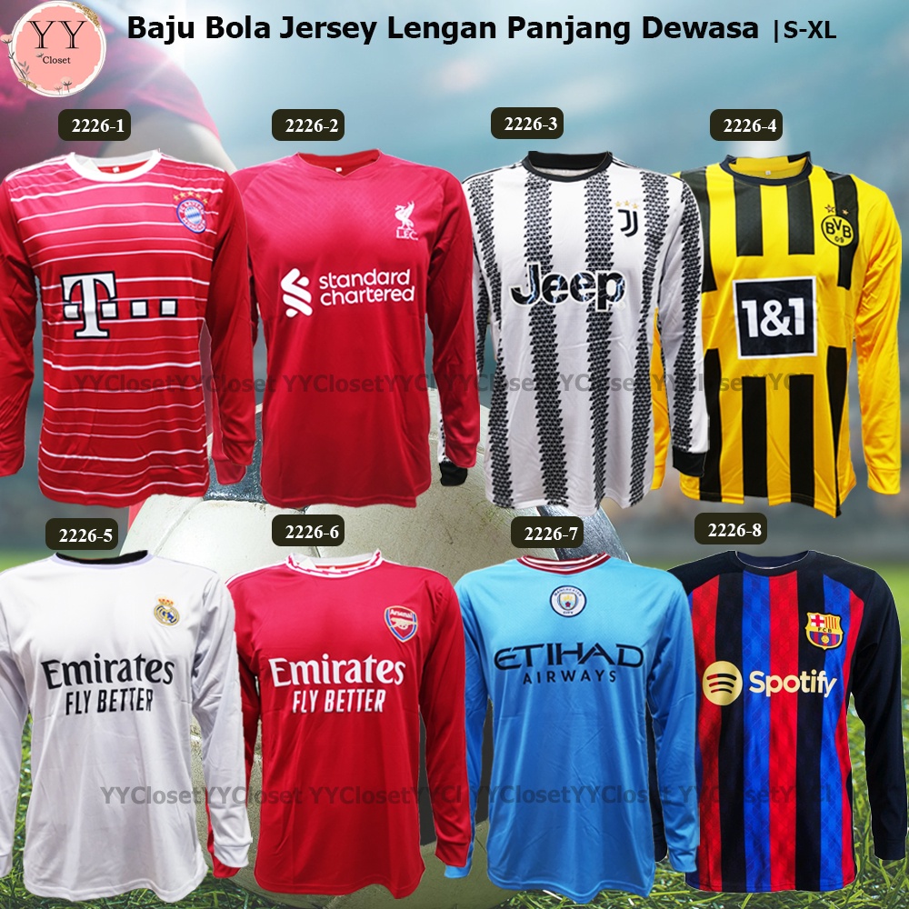 LONG SLEEVE SWEATSHIRT Baju BOLA Jersey Design Printed FOOTBALL Logo ...