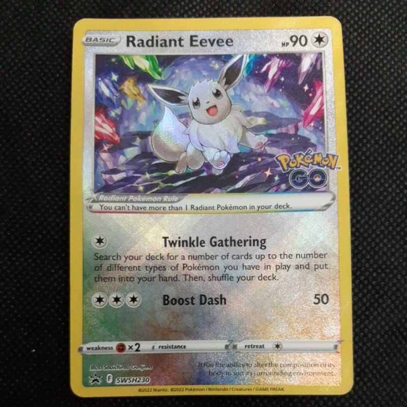 Pokemon Card TCG: Pokemon Go: Radiant Eevee SWSH230 Promo Shining Eevee ...