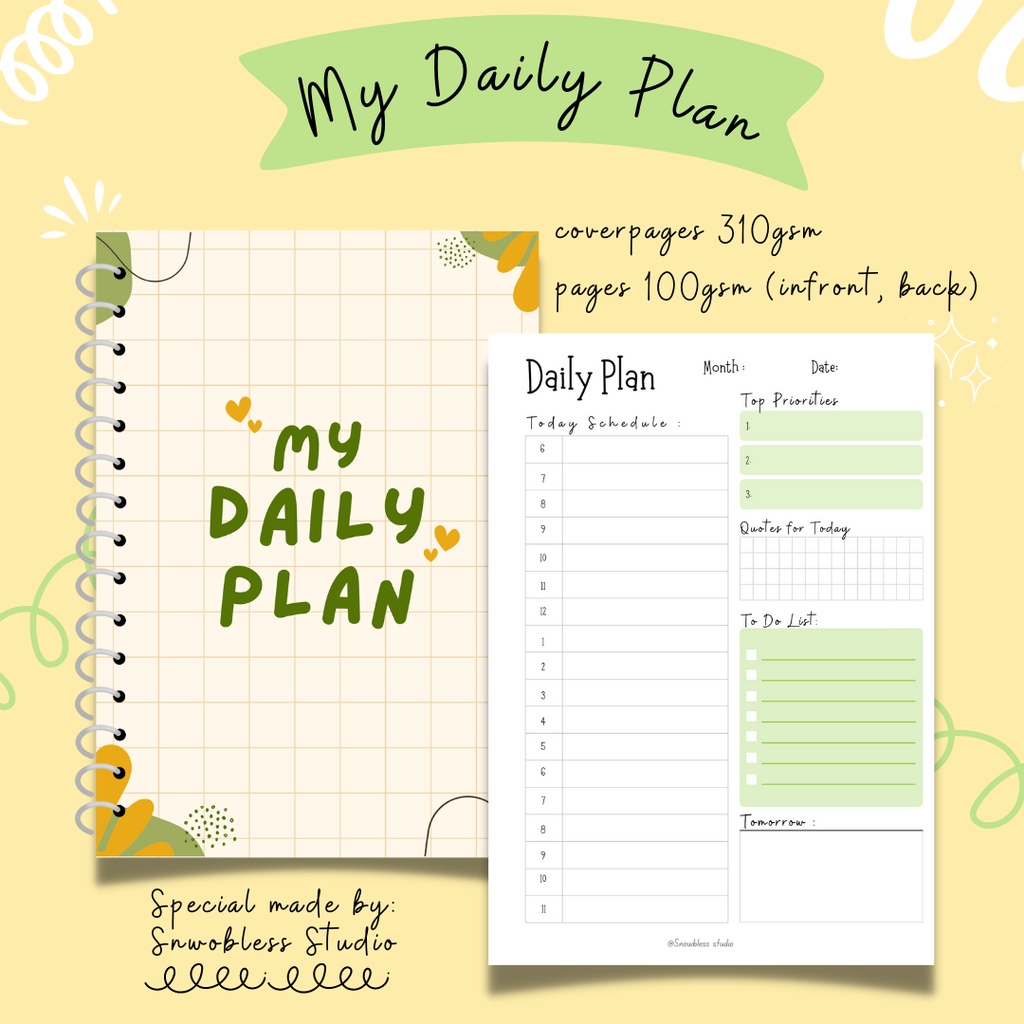 Ready stock A5 Notebook My Daily Plan cream version | Shopee Malaysia
