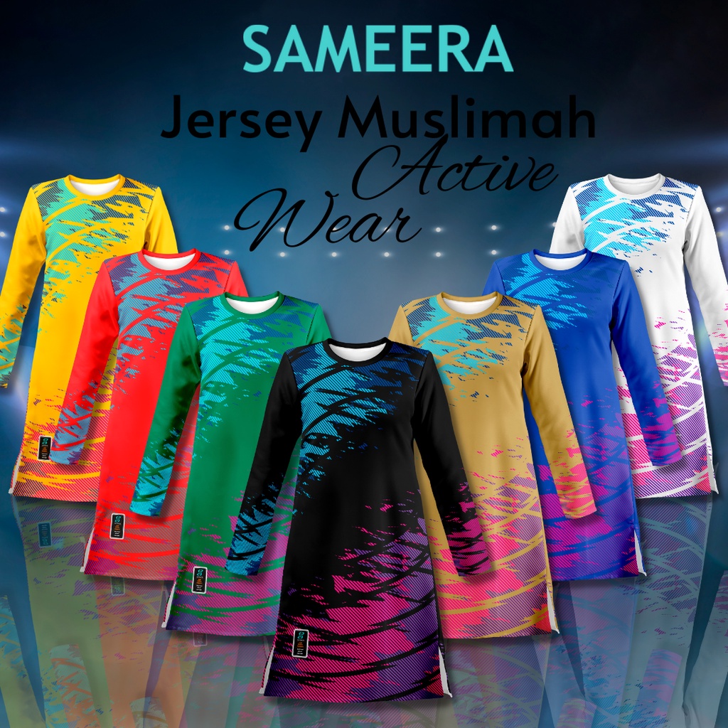 Jersey Muslimah [READY STOCK] Labuh Sukan Active Wear Merah Biru Hijau ...